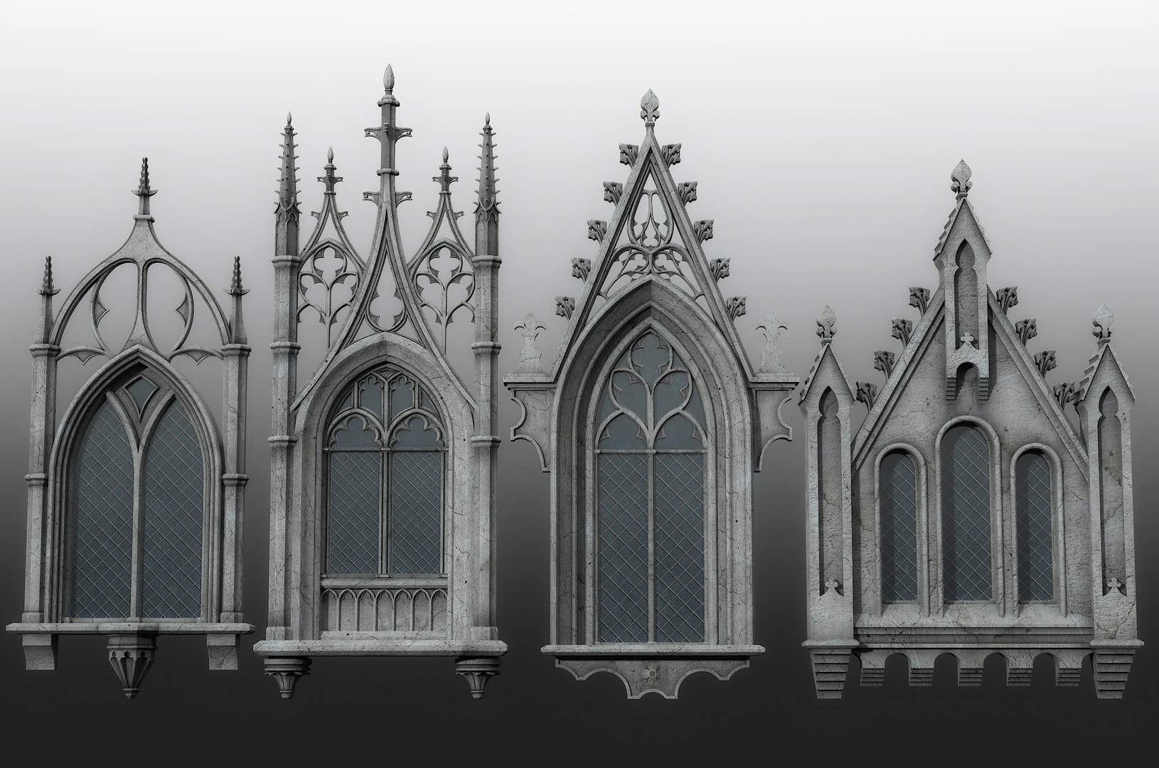 3D gothic windows - TurboSquid 1458555