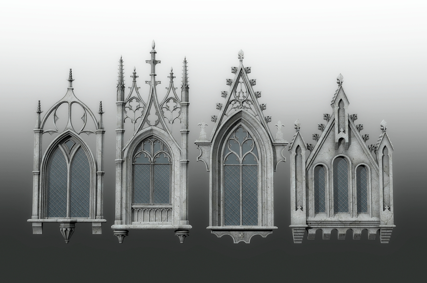 3D gothic windows - TurboSquid 1458555
