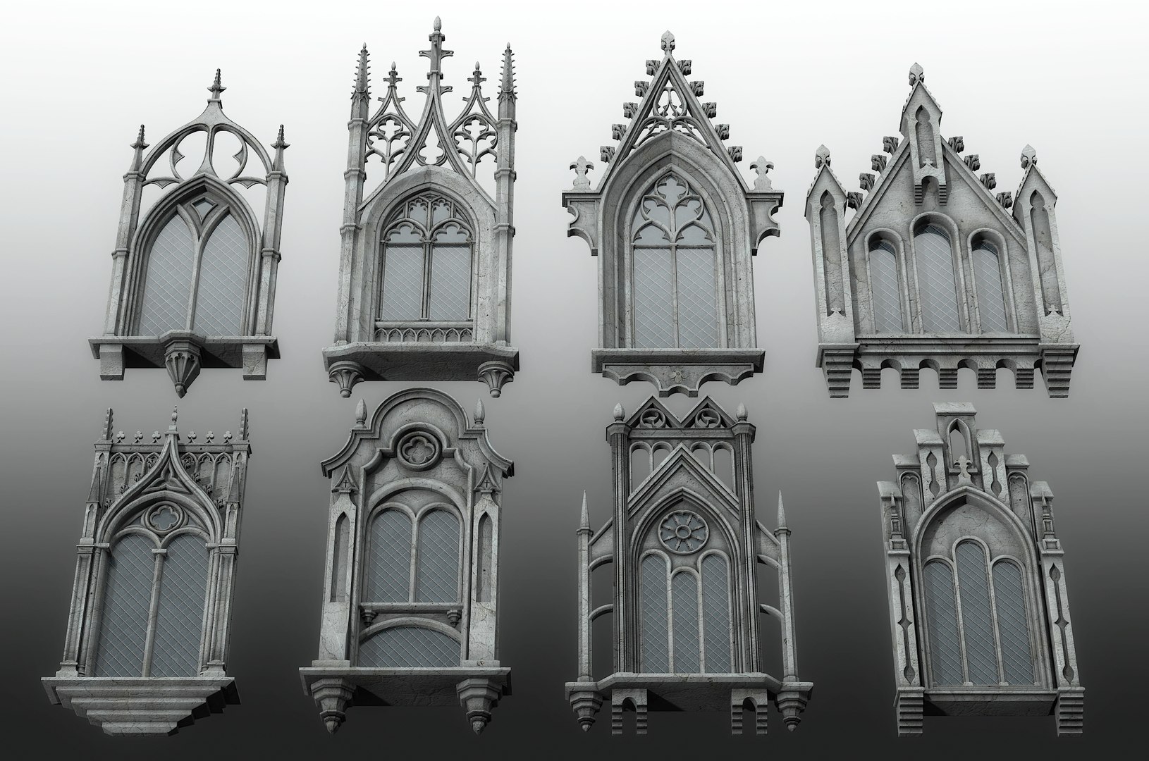 3D gothic windows - TurboSquid 1458555