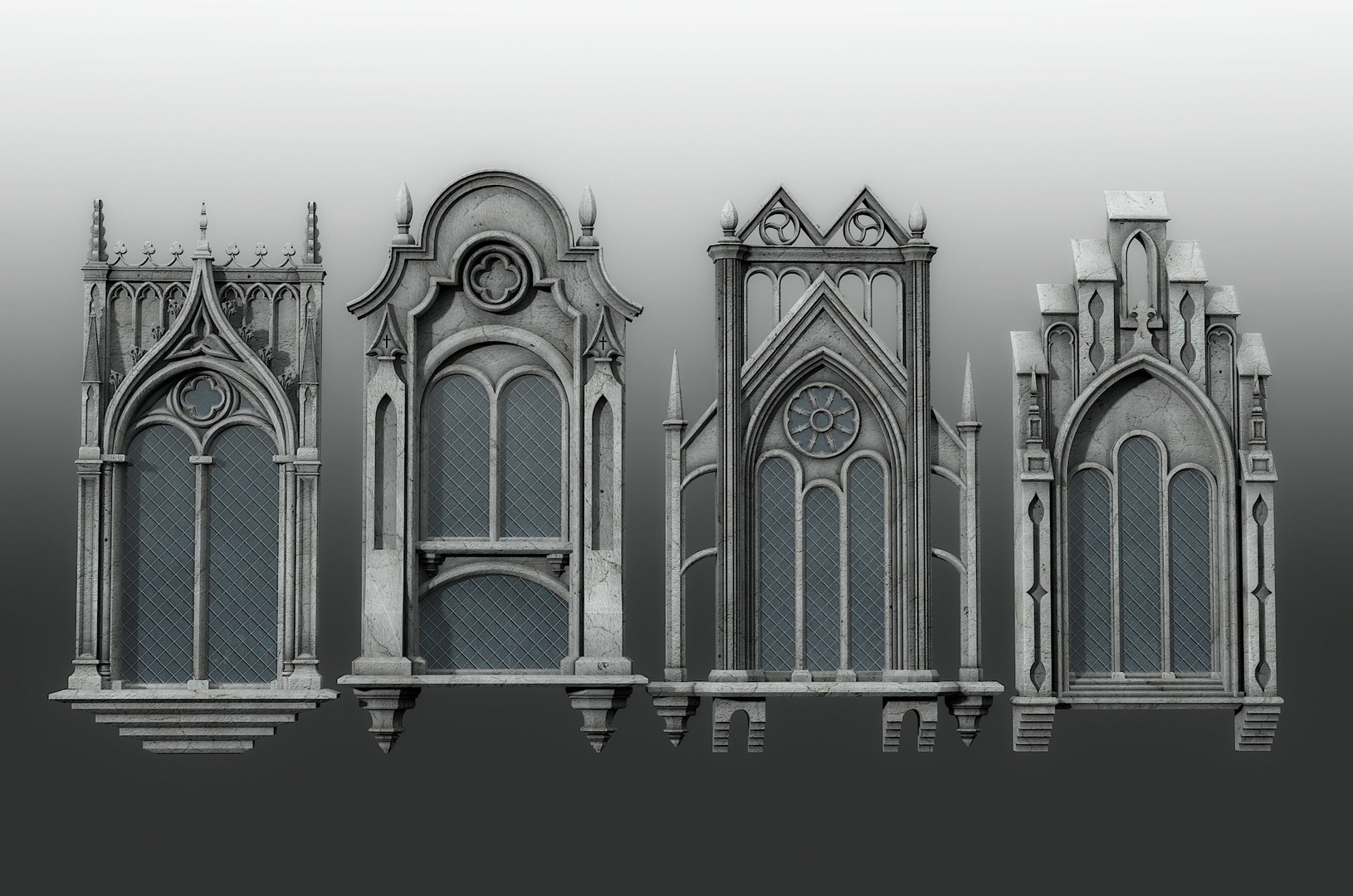 3D gothic windows - TurboSquid 1458555