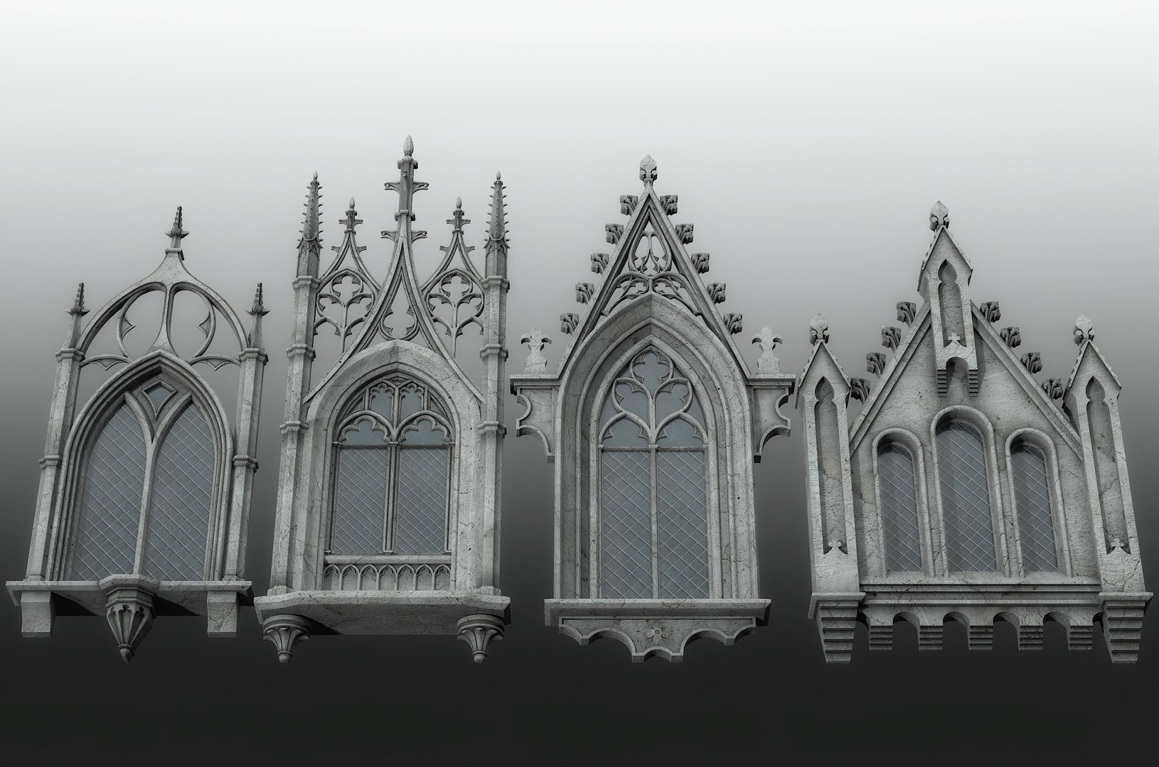 3D Gothic Windows - TurboSquid 1458555