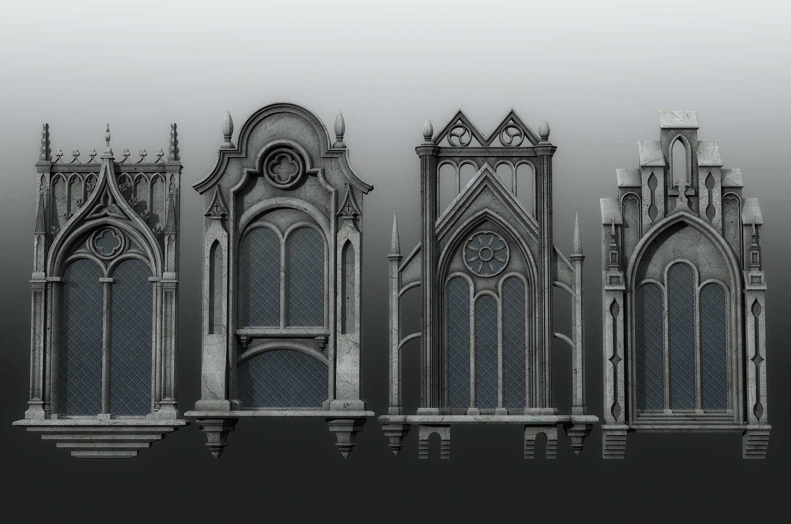 3D gothic windows - TurboSquid 1458555