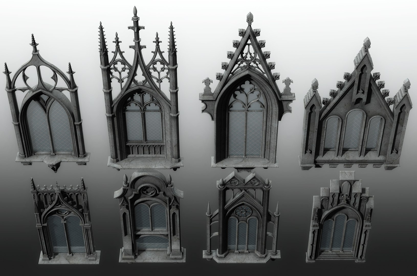 3D Gothic Windows - TurboSquid 1458555