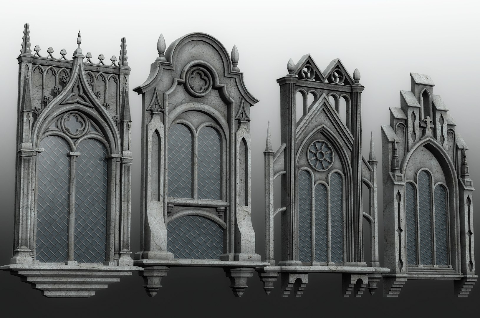 3D gothic windows - TurboSquid 1458555