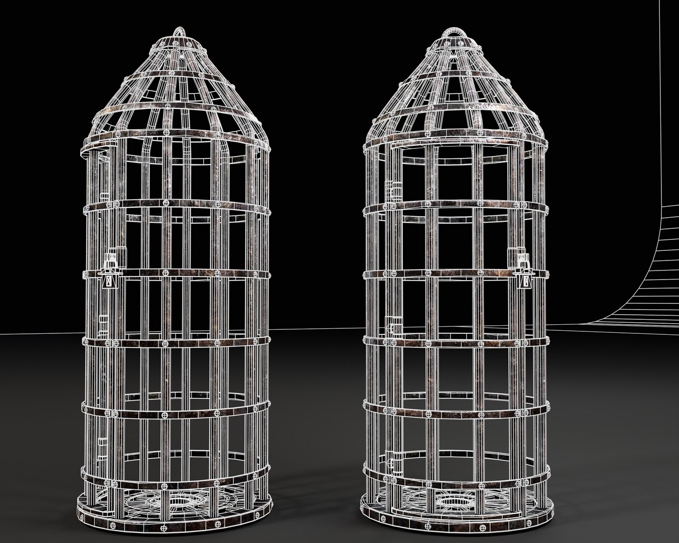 3D Model Medieval Dungeon Iron Cage - TurboSquid 2405411