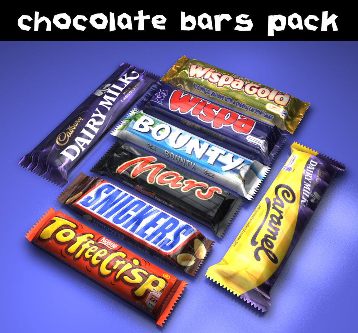 3d chocolate bars model