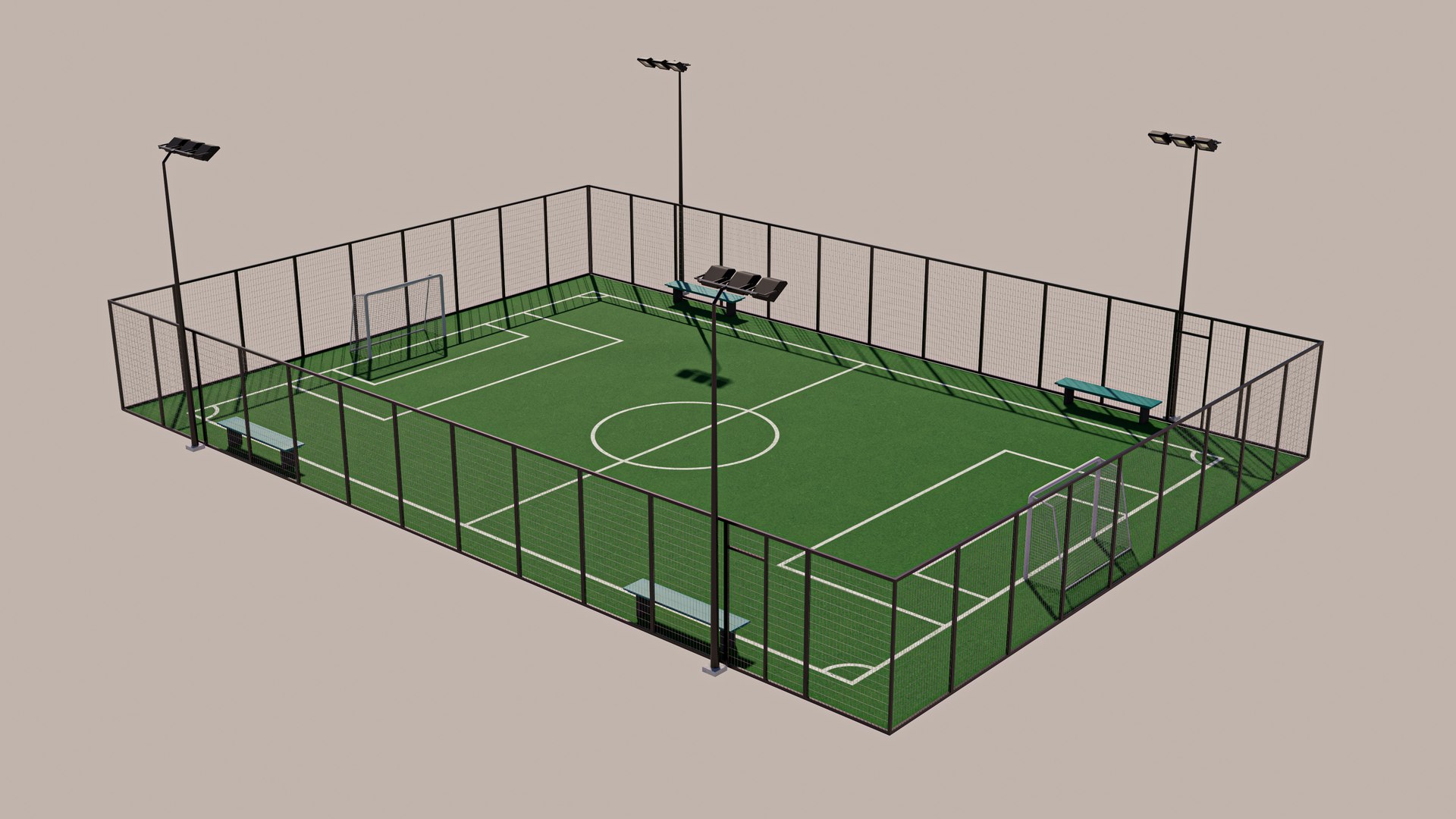 3D Soccer - Football Field 5x5 Model - TurboSquid 2339975