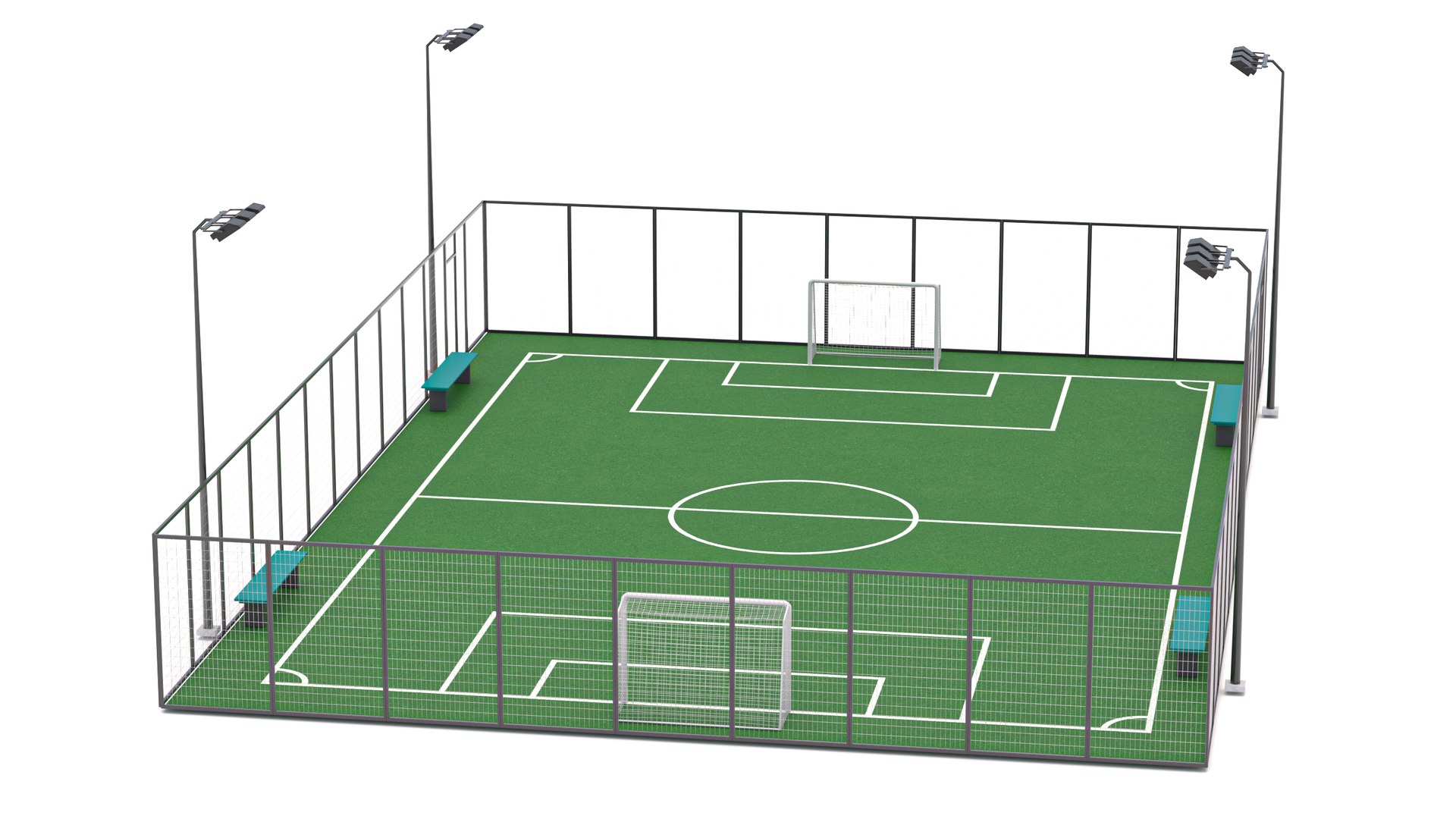 3D Soccer - Football Field 5x5 Model - TurboSquid 2339975