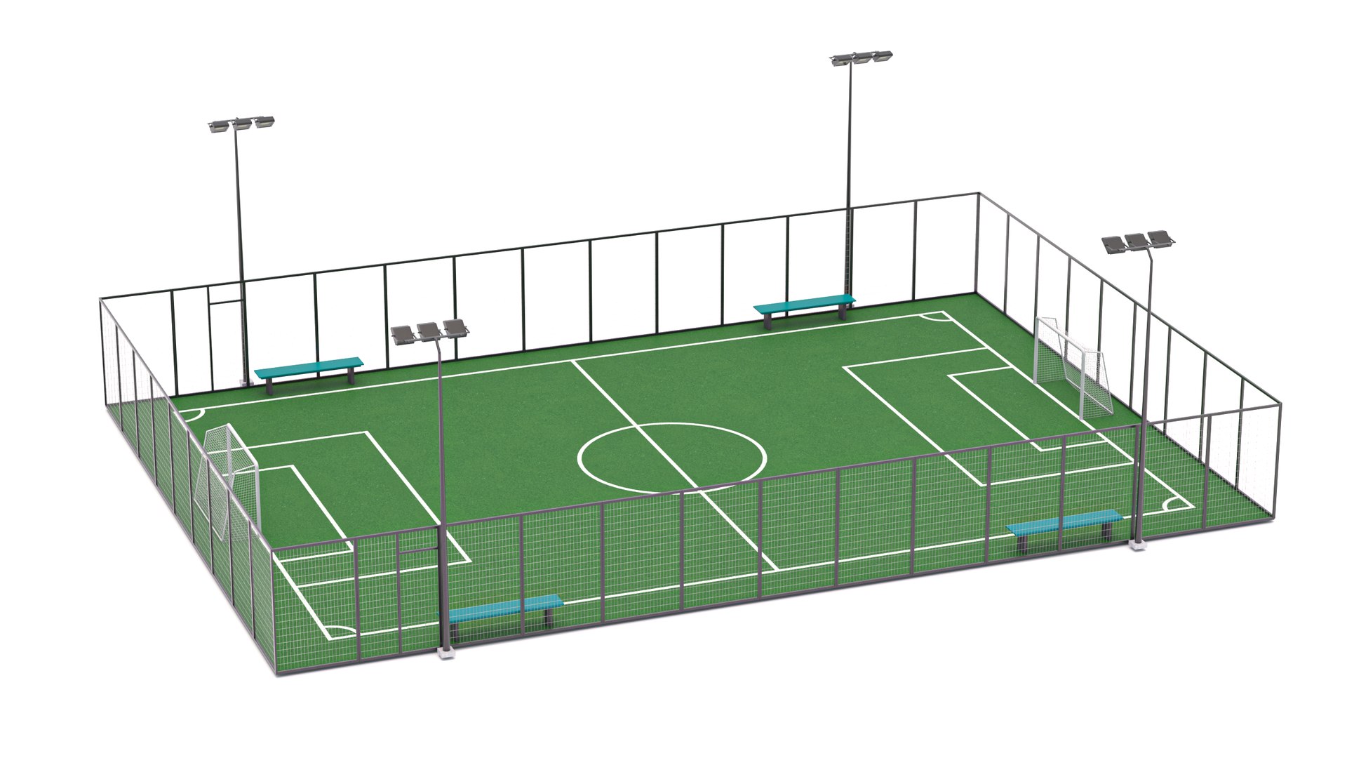 3D Soccer - Football Field 5x5 Model - TurboSquid 2339975