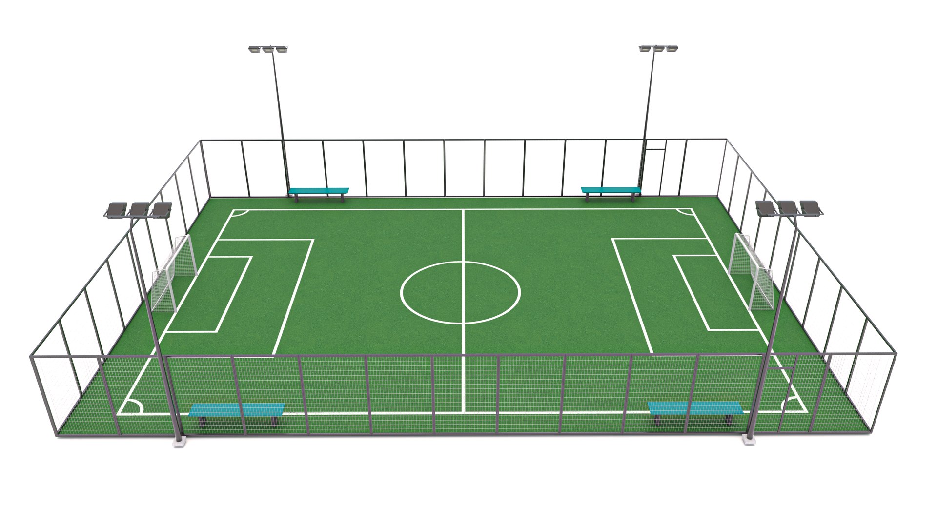 3D Soccer - Football Field 5x5 Model - TurboSquid 2339975