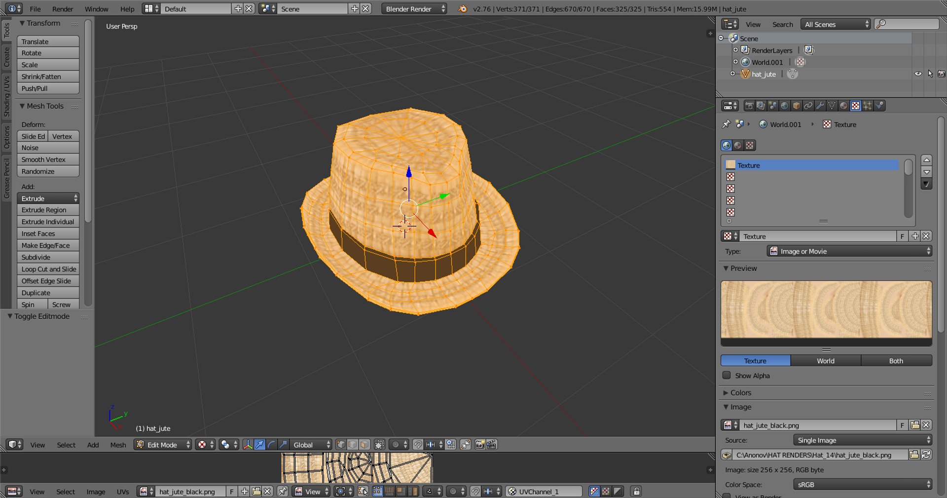 Hat Modeled Blender 3d Model