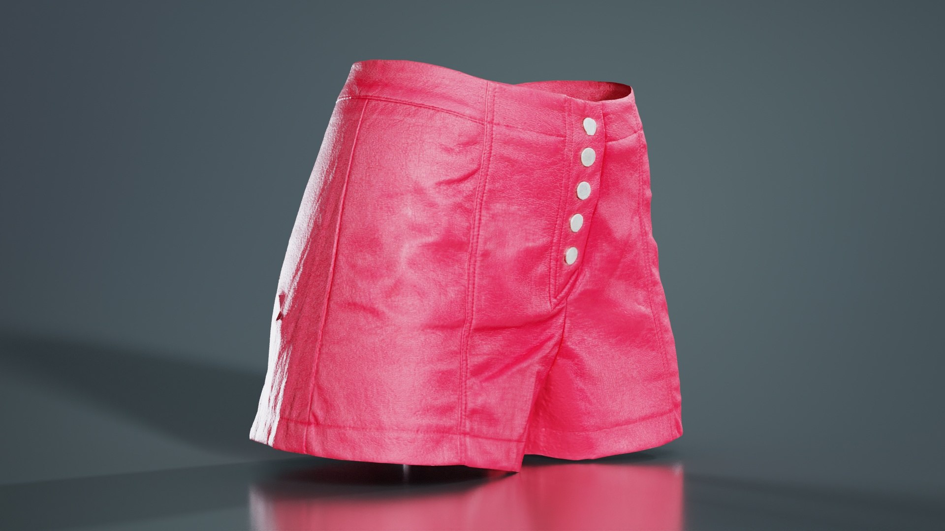 3D Leather Buttons Shorts Remastered Model - TurboSquid 2361873