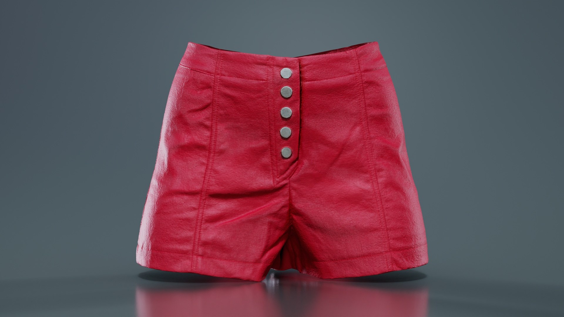 3D Leather Buttons Shorts Remastered Model - TurboSquid 2361873