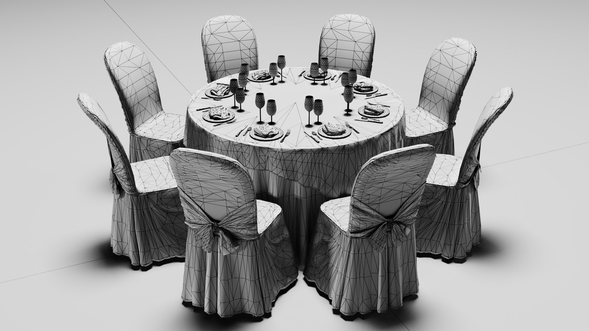 3D Wedding Table Model - TurboSquid 2229874