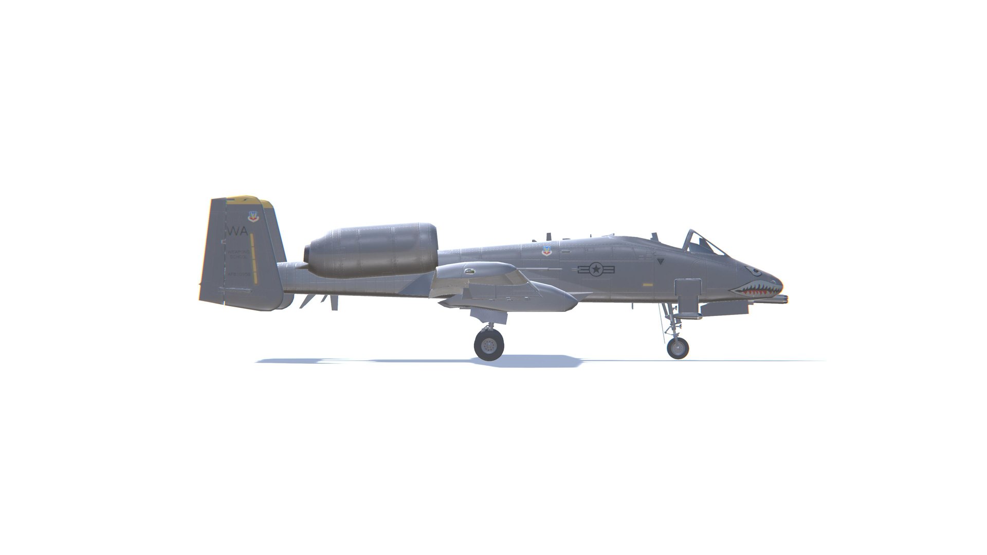 3D Model A-10 Thunderbolt Jet Fighter Aircraft Low-poly 3D Model ...