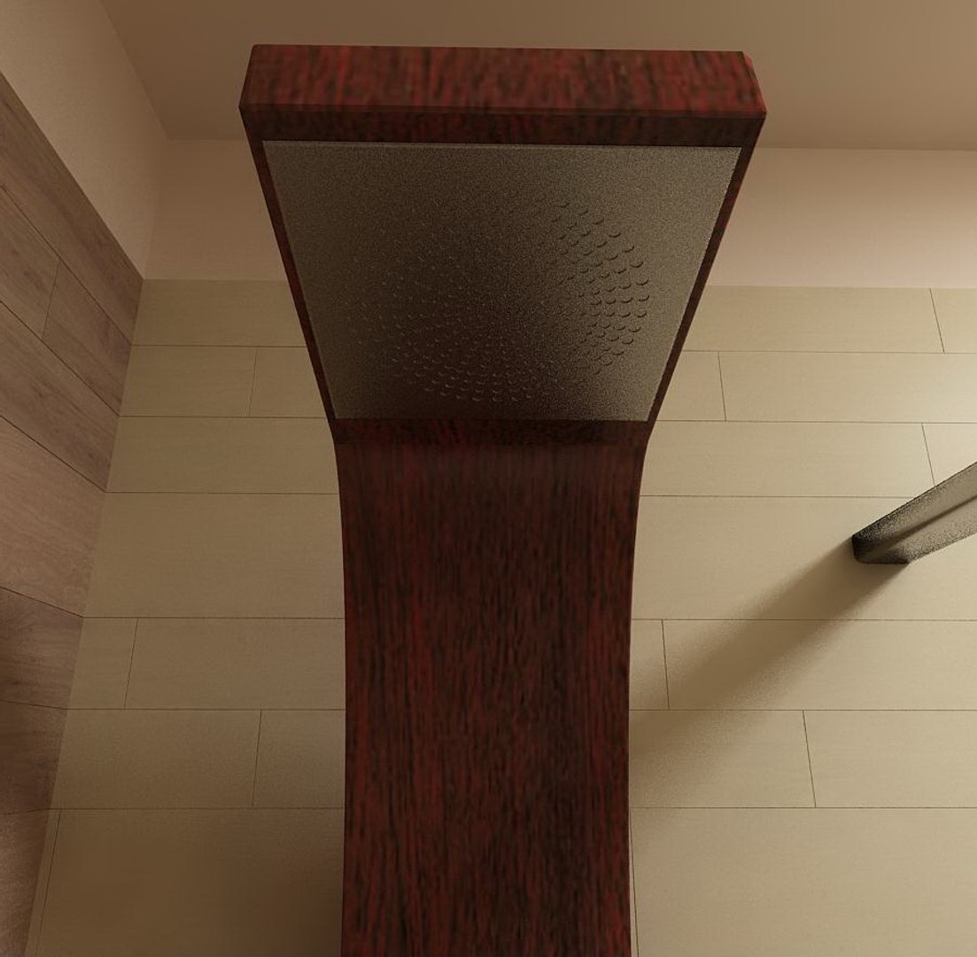 wood shower panel aqva 3d model