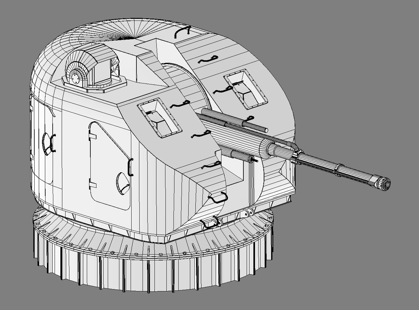 3d Ak-176 76 Gun Mount Model