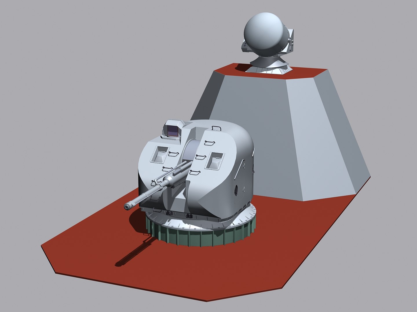 3d Ak-176 76 Gun Mount Model