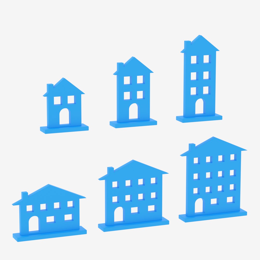 3D Cartoon House Icon Collection Model - TurboSquid 1845409