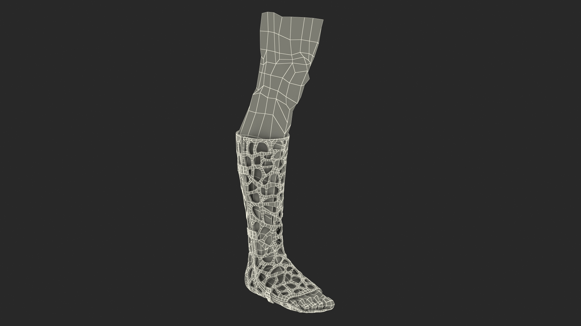 3D-Printed Orthopedic Cast On Leg Model - TurboSquid 1900350