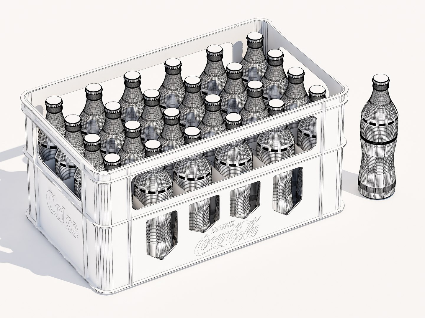 Soda Beer Storage Basket Cola Storage Box Wine Utensils Wine Box 3D ...