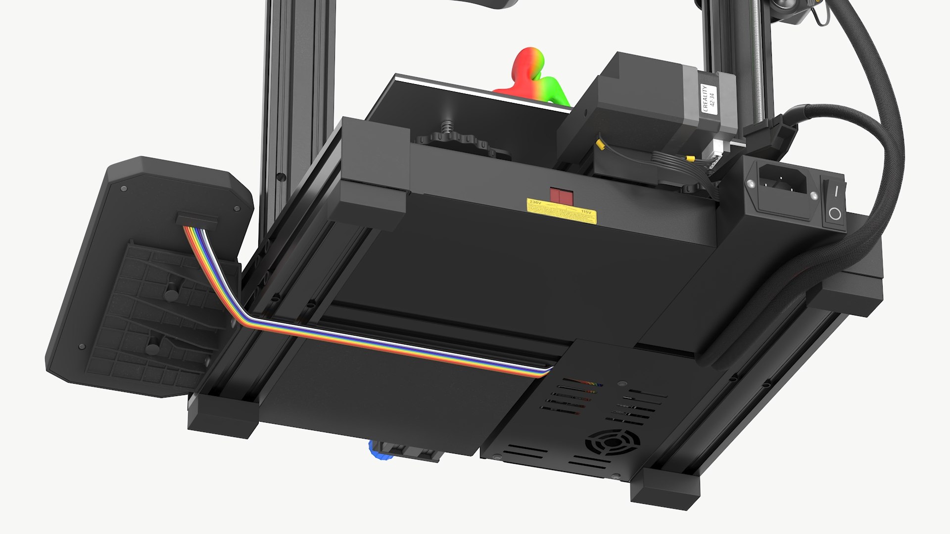 3D Model Desktop 3D Printer With Printed Figurine Black - TurboSquid ...