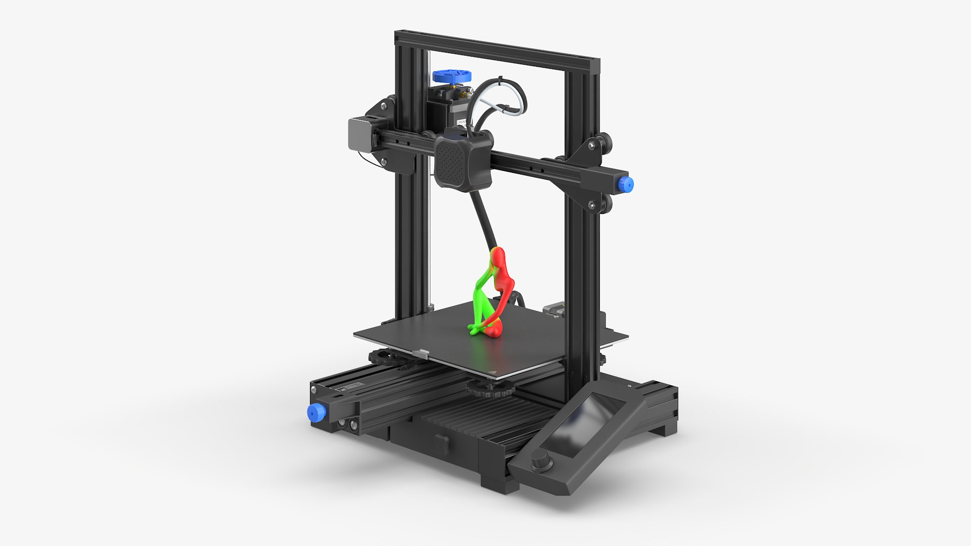 3D Model Desktop 3D Printer With Printed Figurine Black - TurboSquid ...