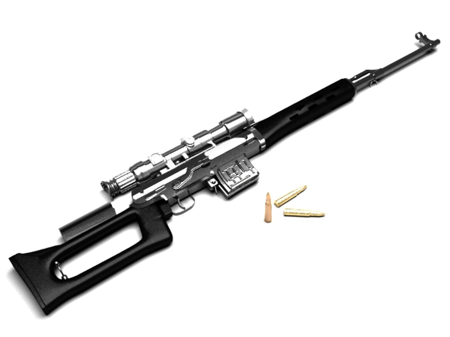 dragunov sniper rifle 3d obj
