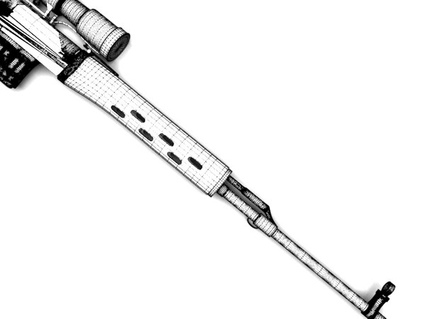 dragunov sniper rifle 3d obj