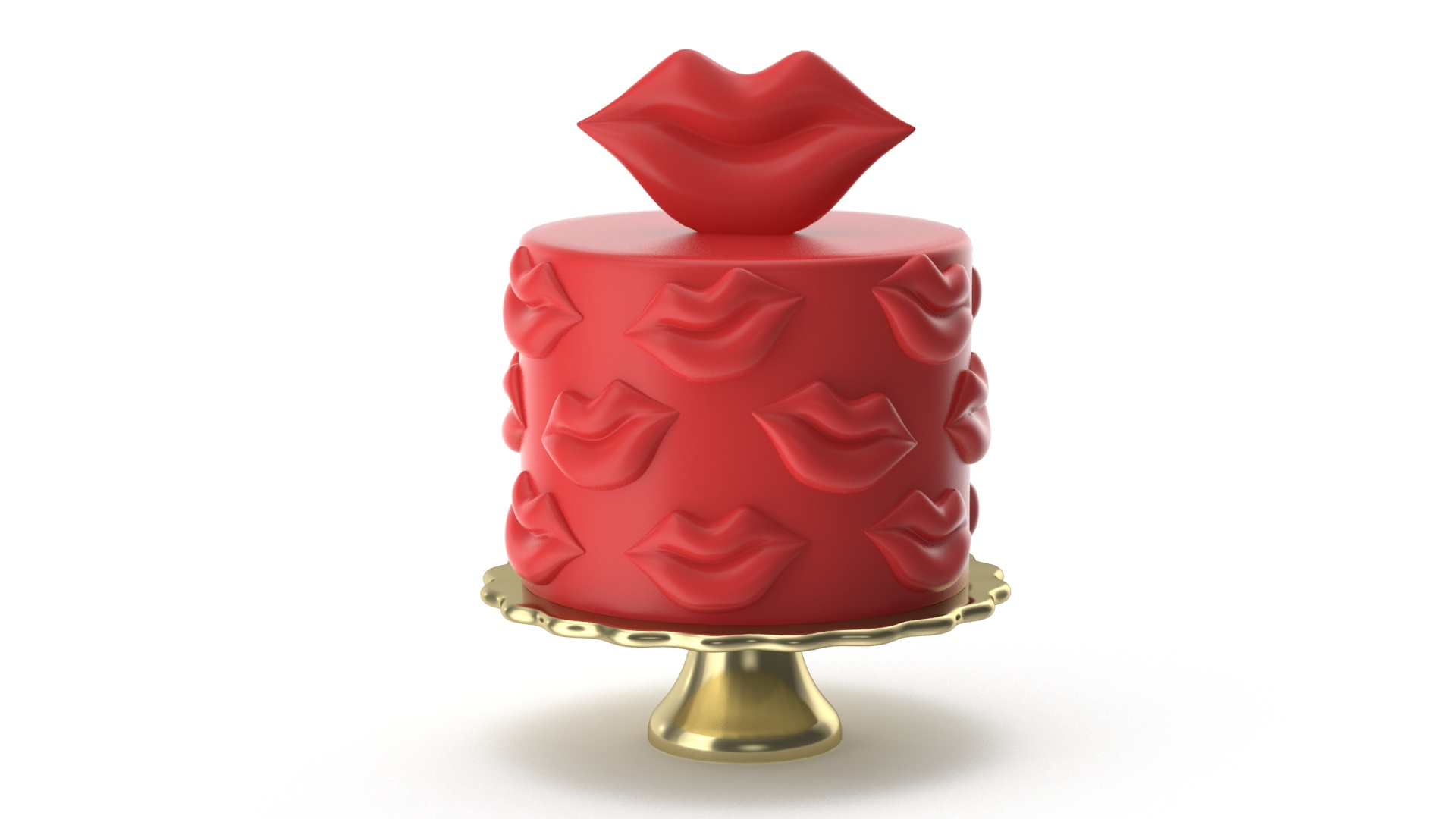 Red Fondant Cake Model - TurboSquid 1814078
