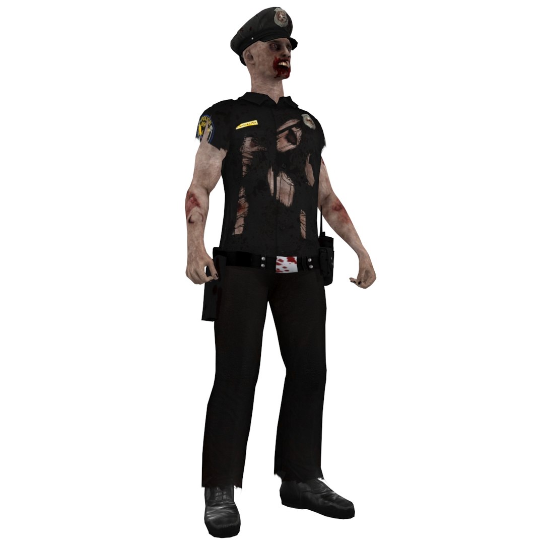 3dsmax rigged zombie police