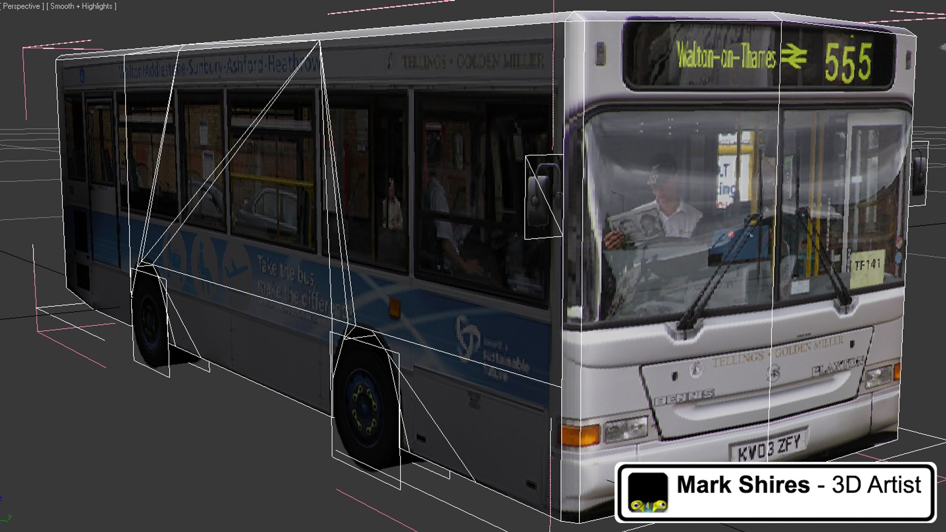 3d English Service Bus Model
