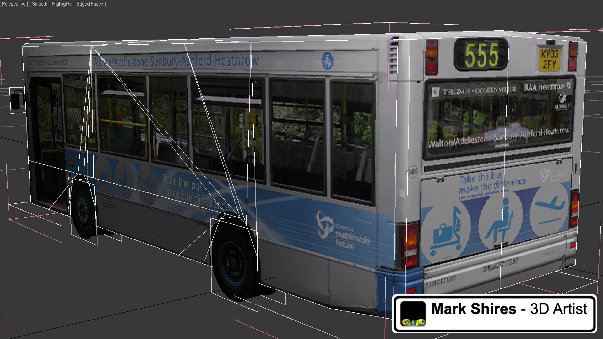 3d English Service Bus Model