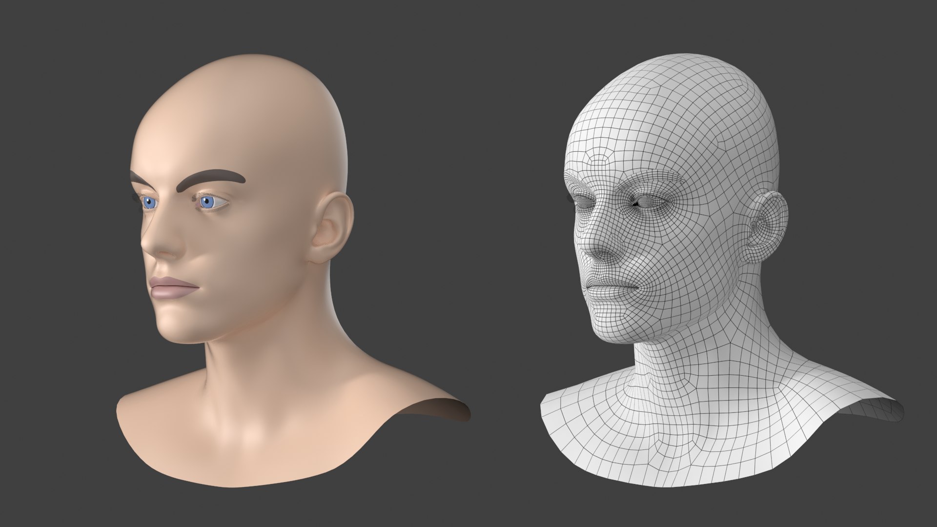 Natural Male Head 03 Generic Mesh Model - TurboSquid 1899130