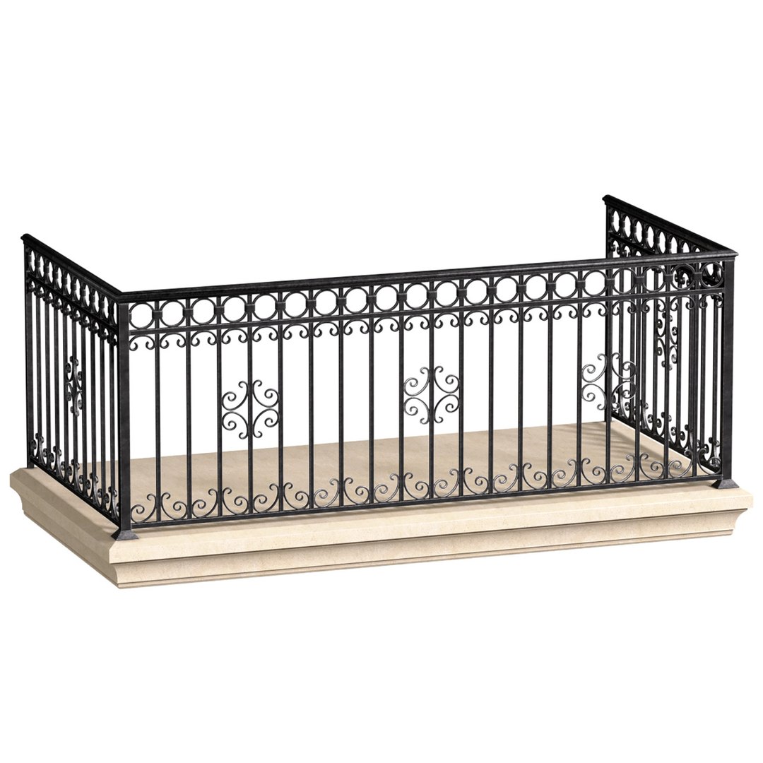 3D Model Balcony Modern Forged Fence - TurboSquid 1998710