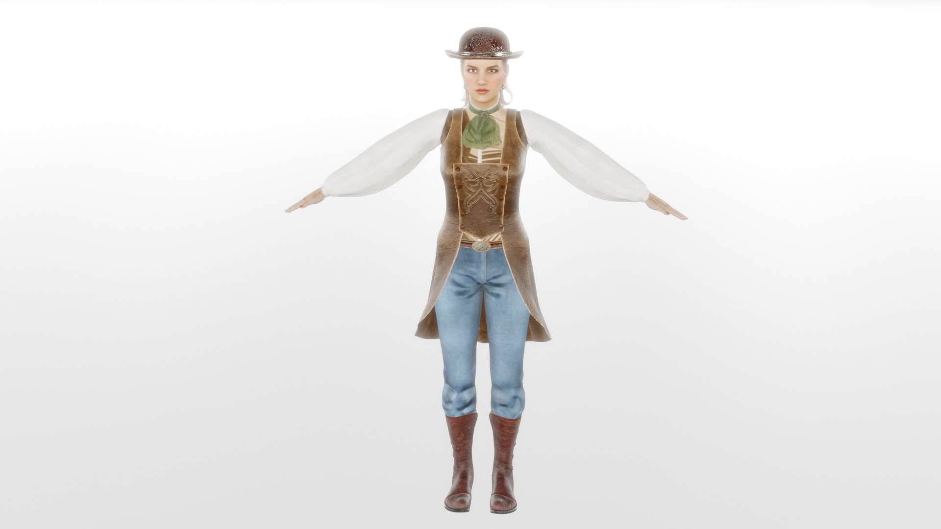 Realistic Rigged Medieva Style Woman Character 3D Model Model ...