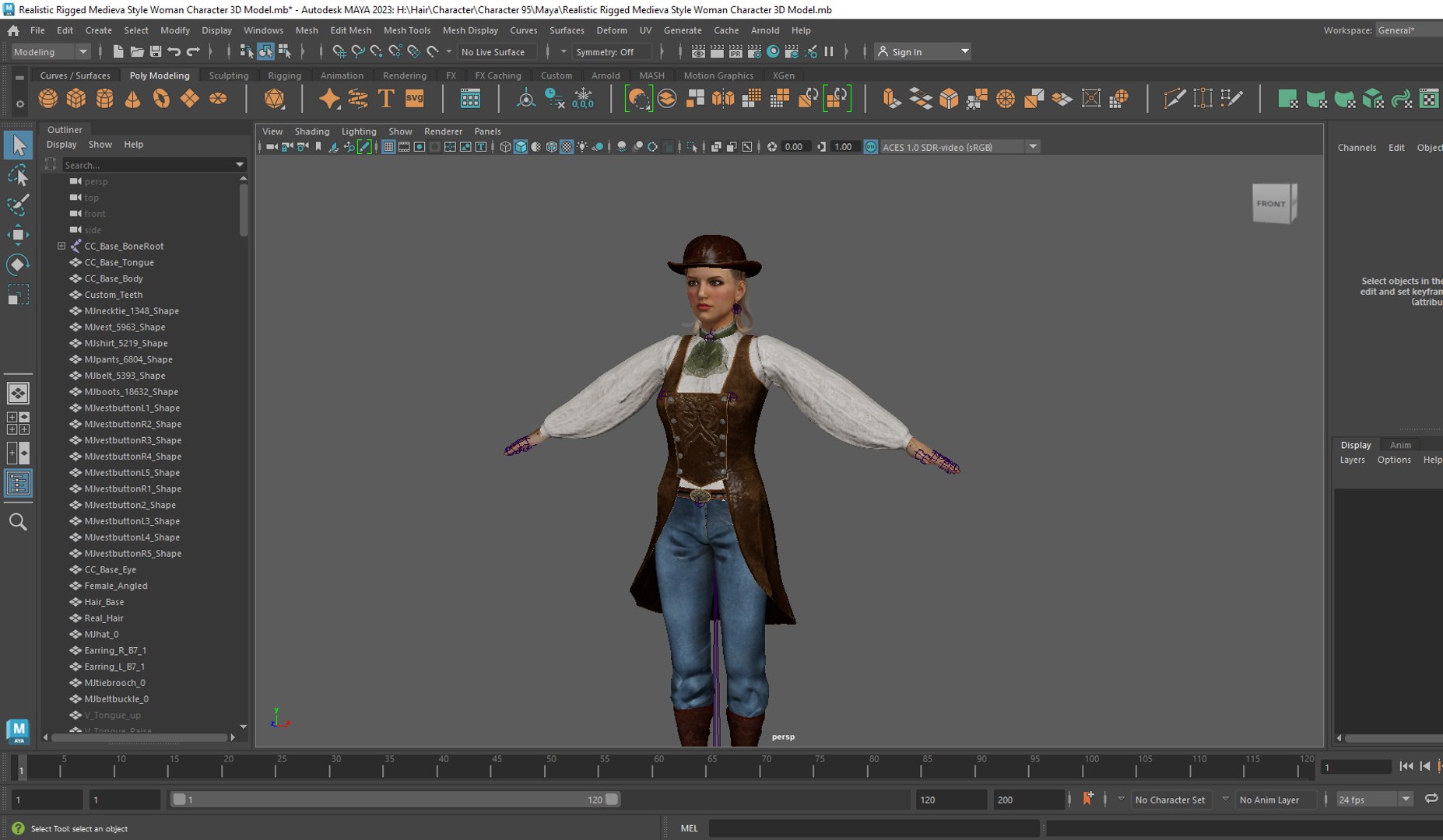 Realistic Rigged Medieva Style Woman Character 3D Model Model ...