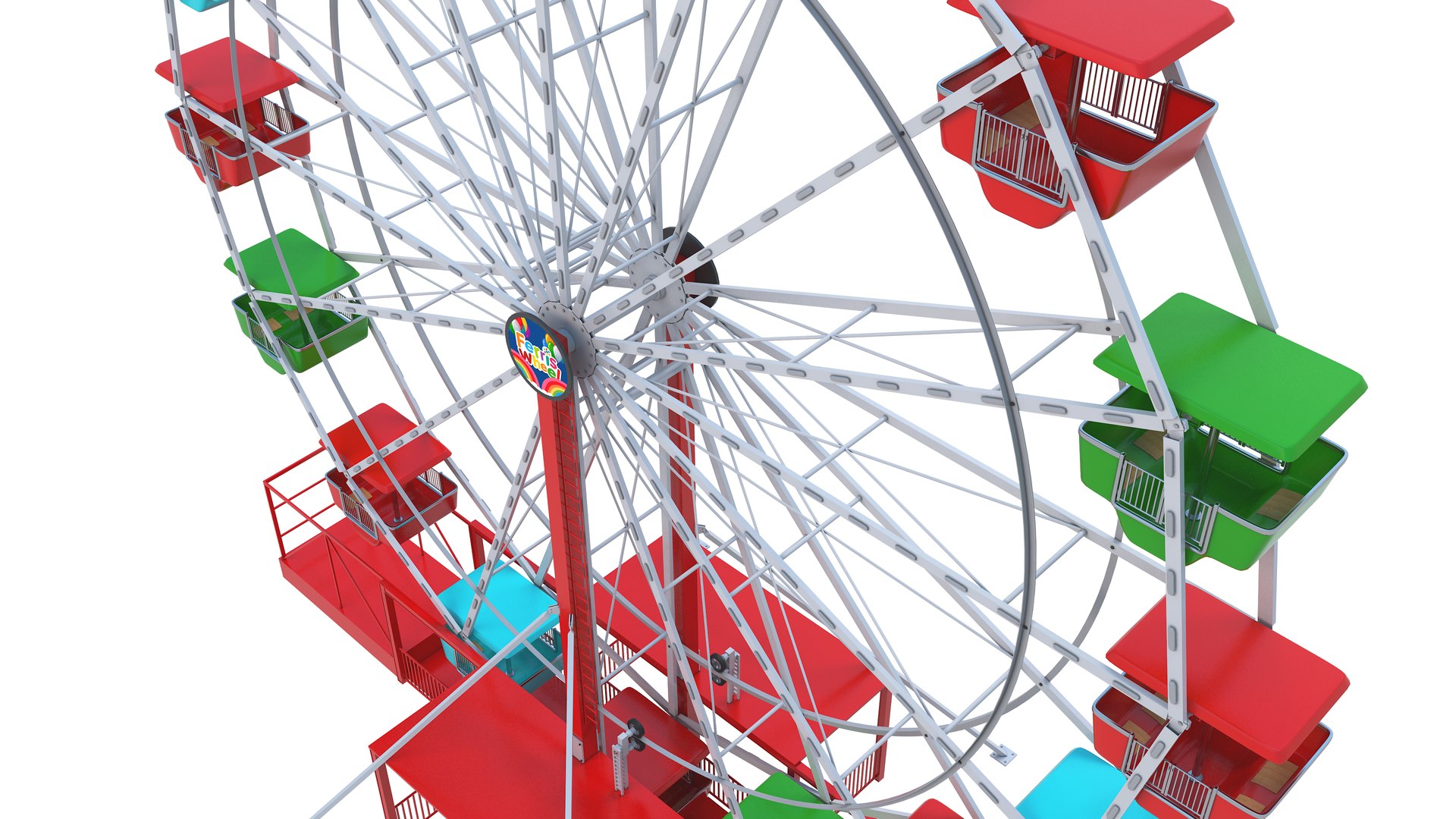 3D Ferris Wheel - Red Model - TurboSquid 1910639