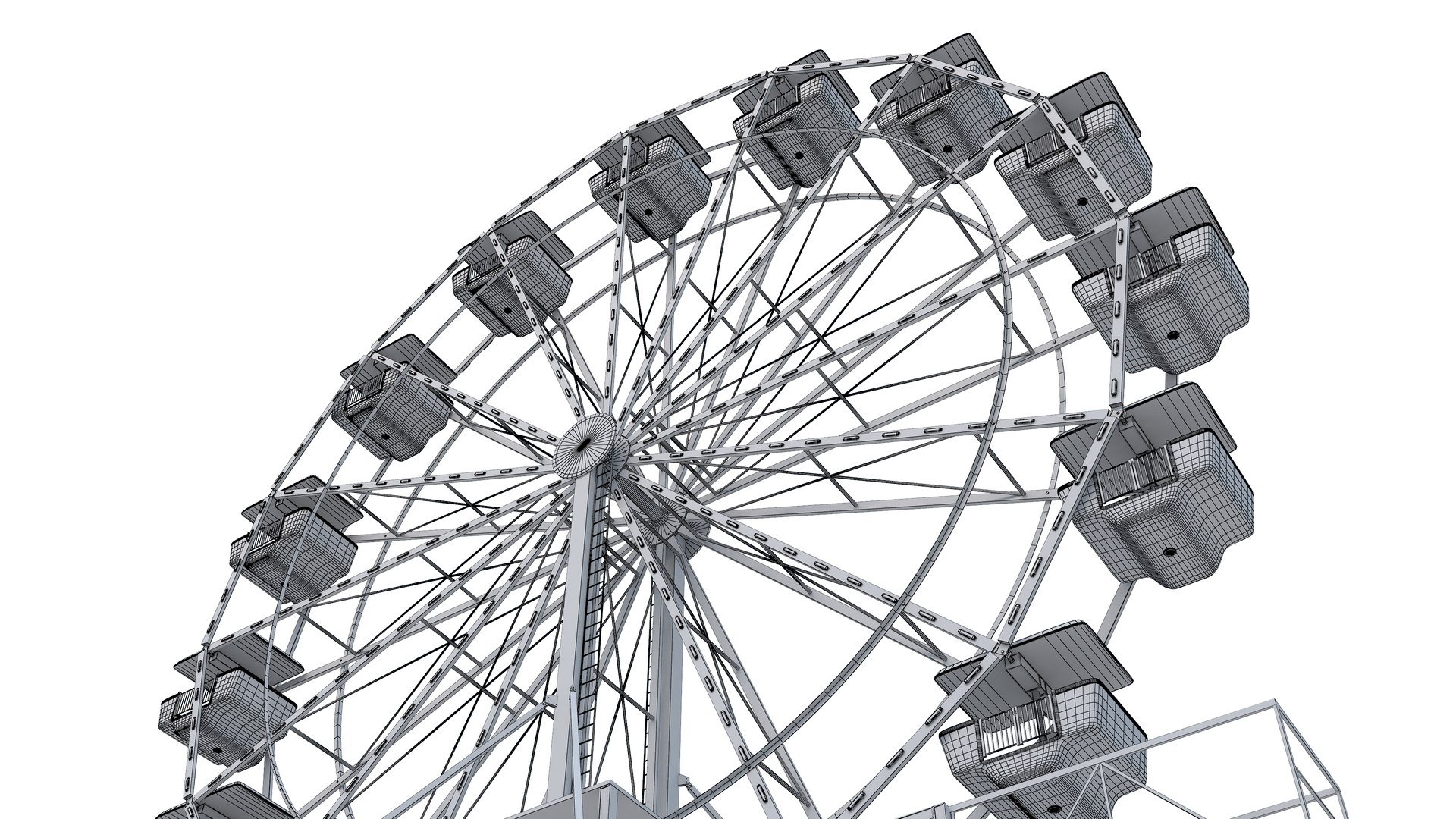 3D Ferris Wheel - Red Model - TurboSquid 1910639