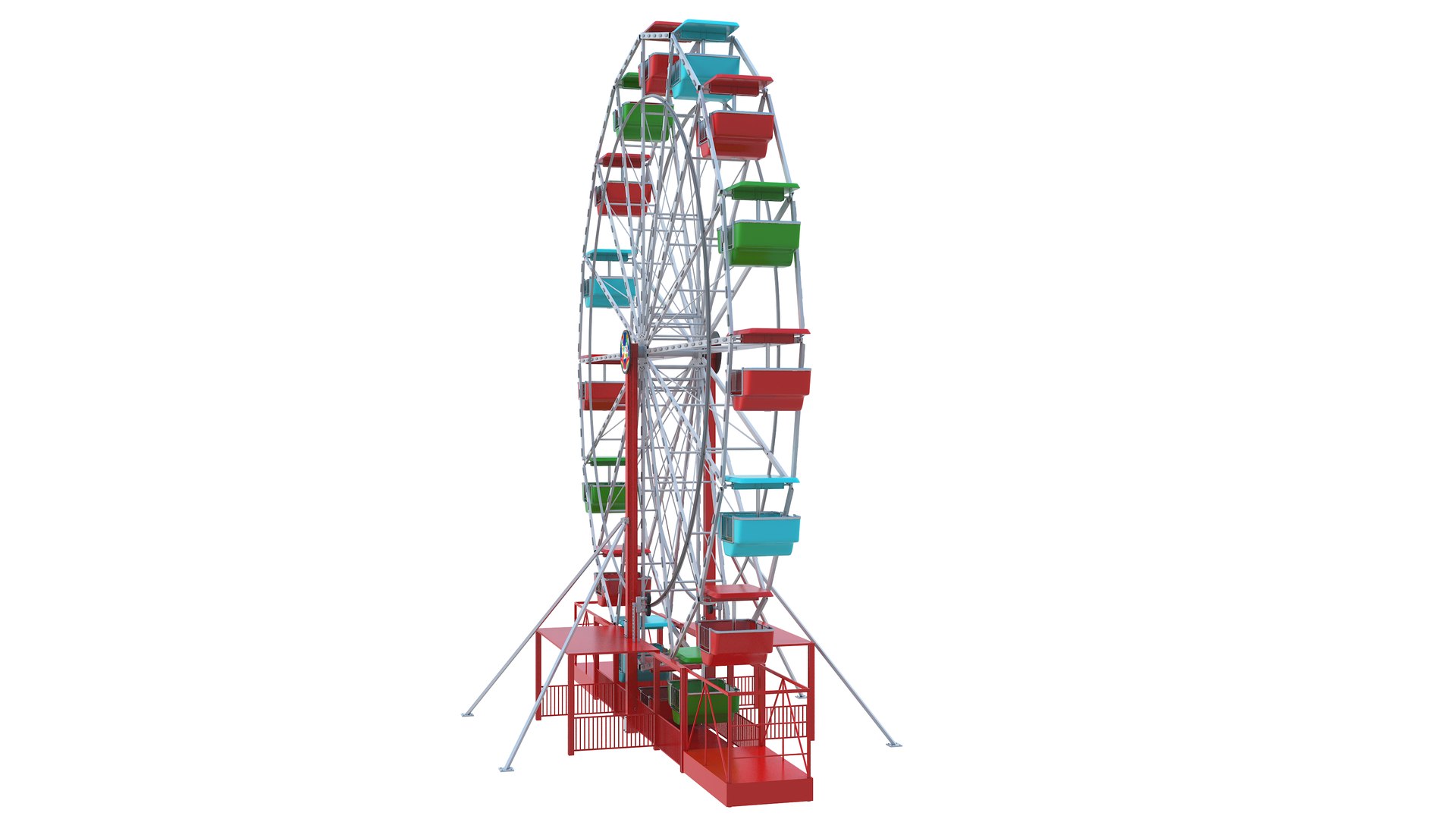3D Ferris Wheel - Red Model - TurboSquid 1910639