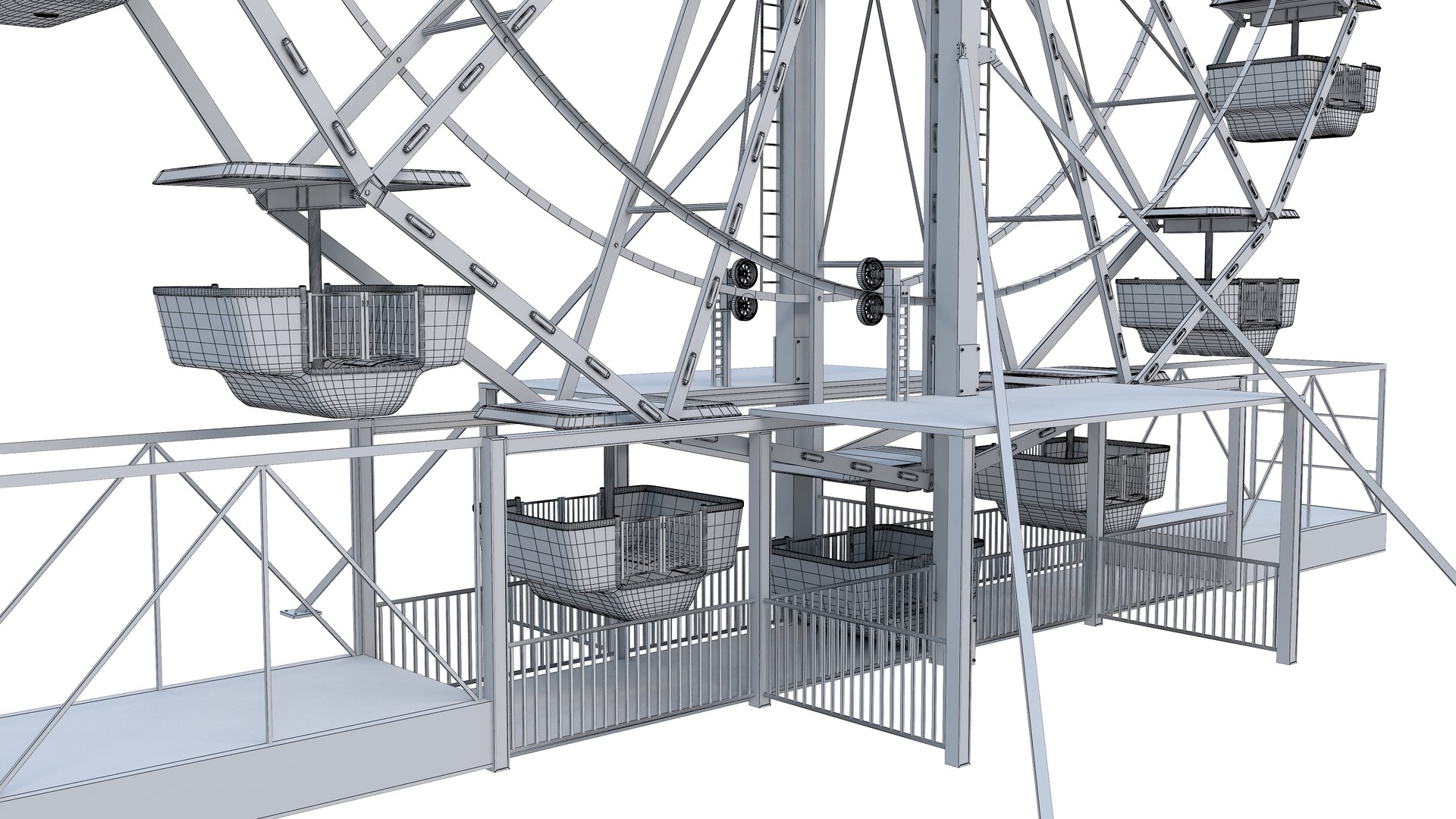 3D Ferris Wheel - Red Model - TurboSquid 1910639