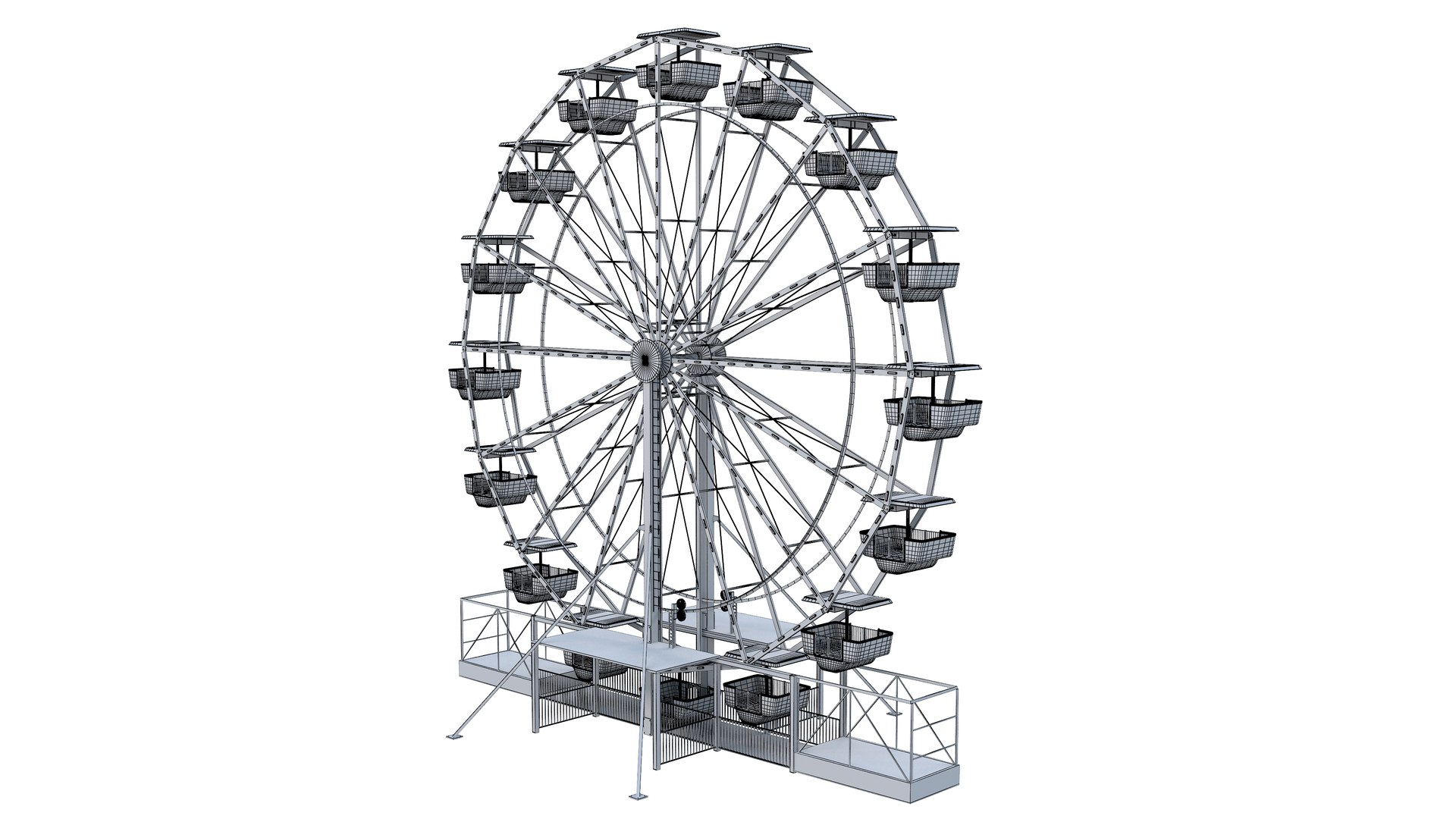 3D Ferris Wheel - Red Model - TurboSquid 1910639