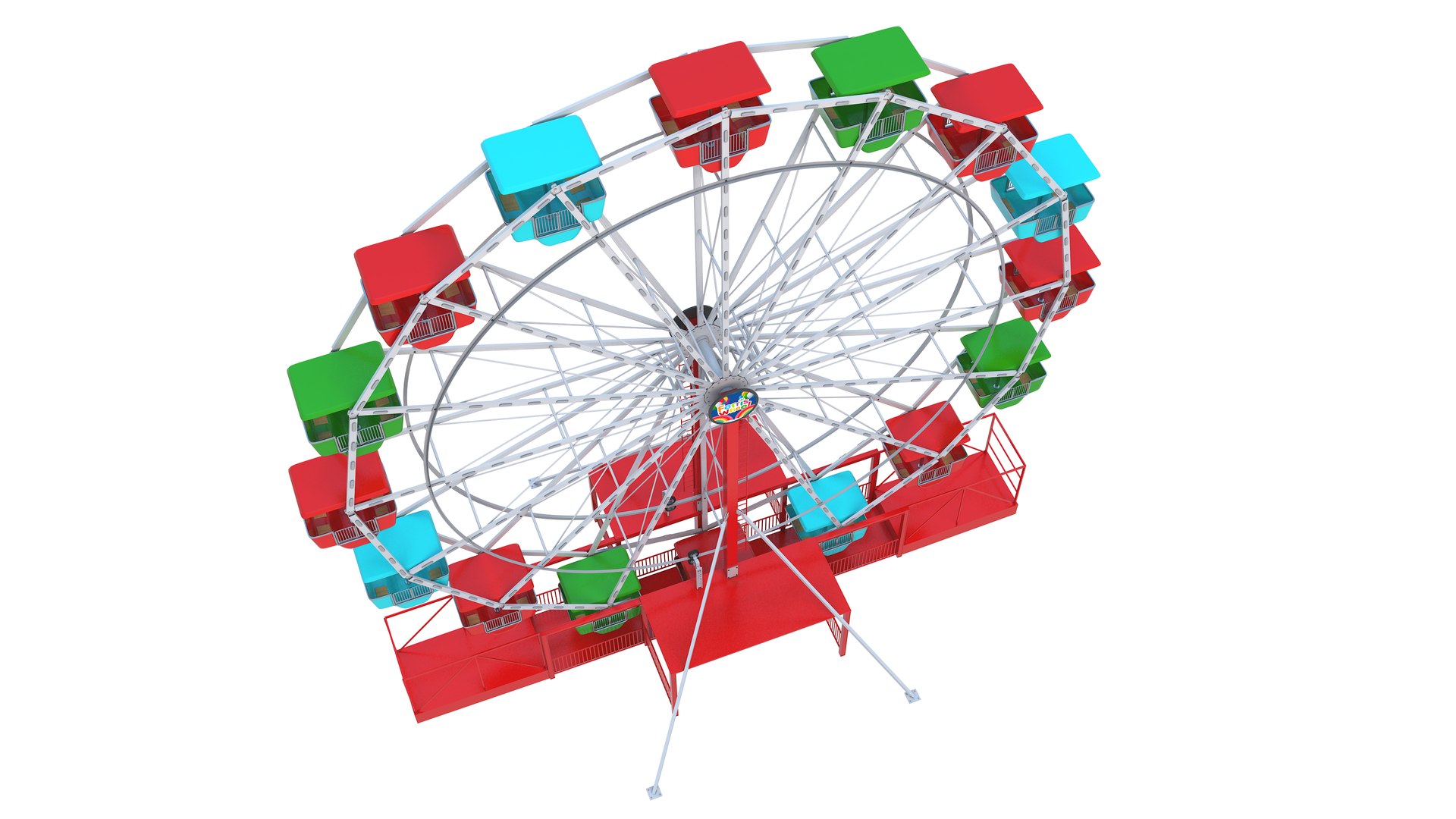 3D Ferris Wheel - Red Model - TurboSquid 1910639