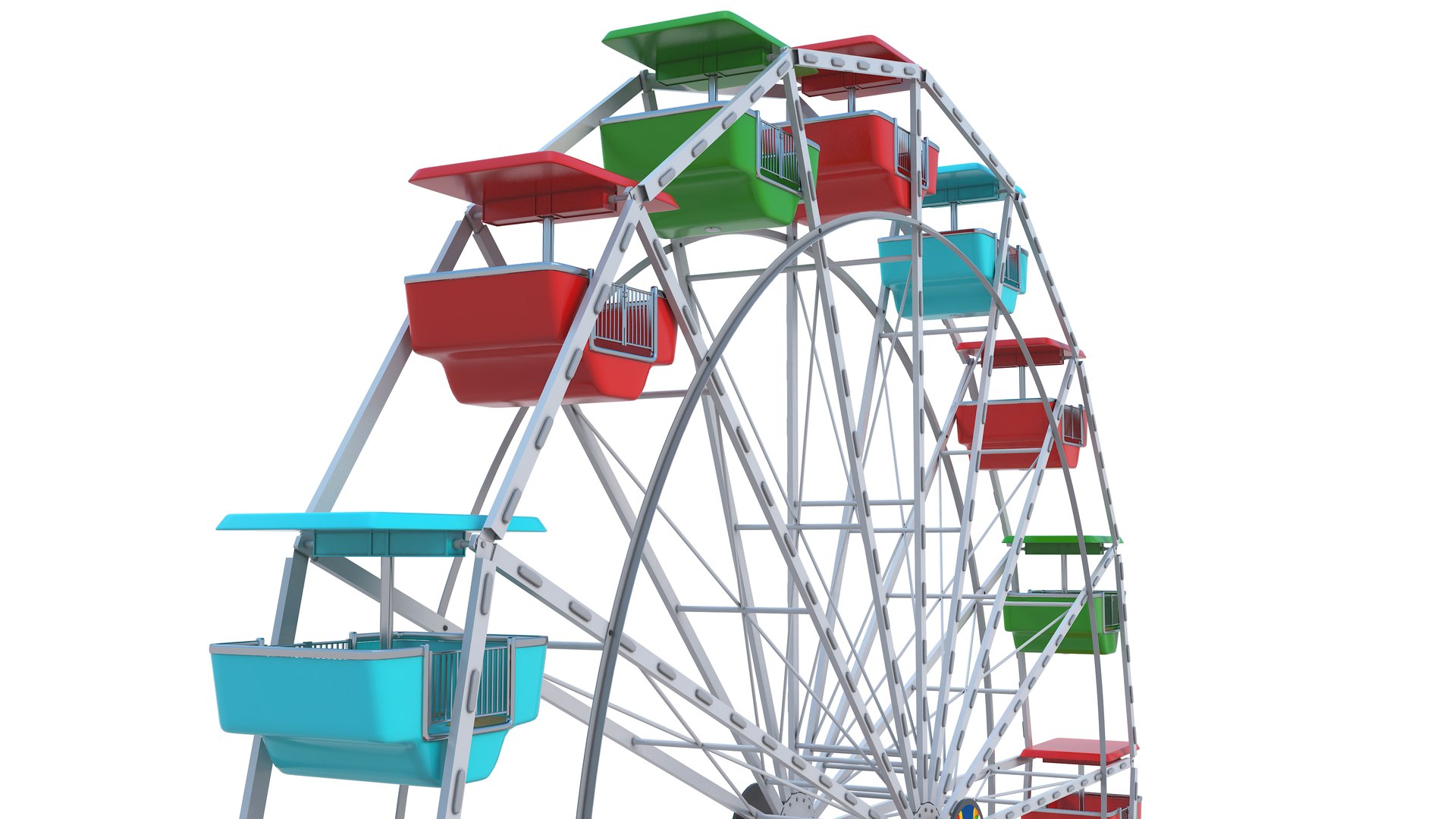 3D Ferris Wheel - Red Model - TurboSquid 1910639