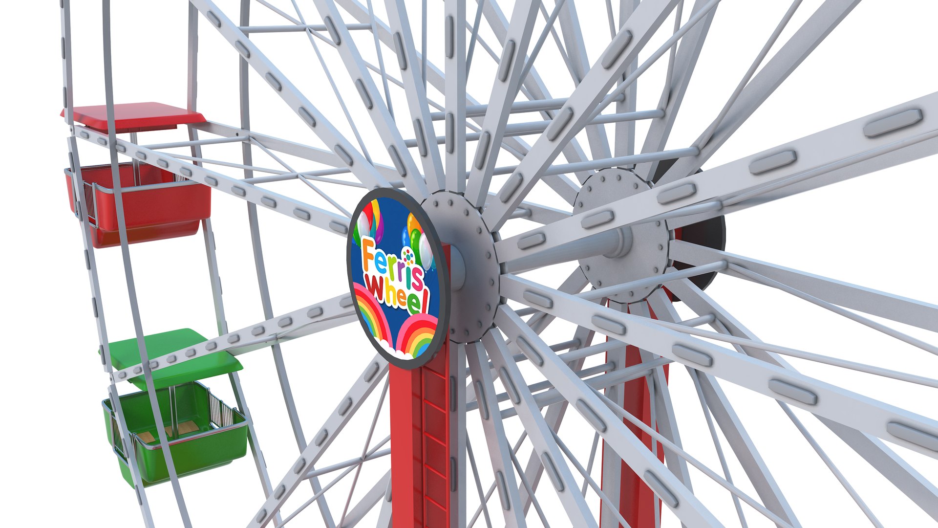 3D Ferris Wheel - Red Model - TurboSquid 1910639