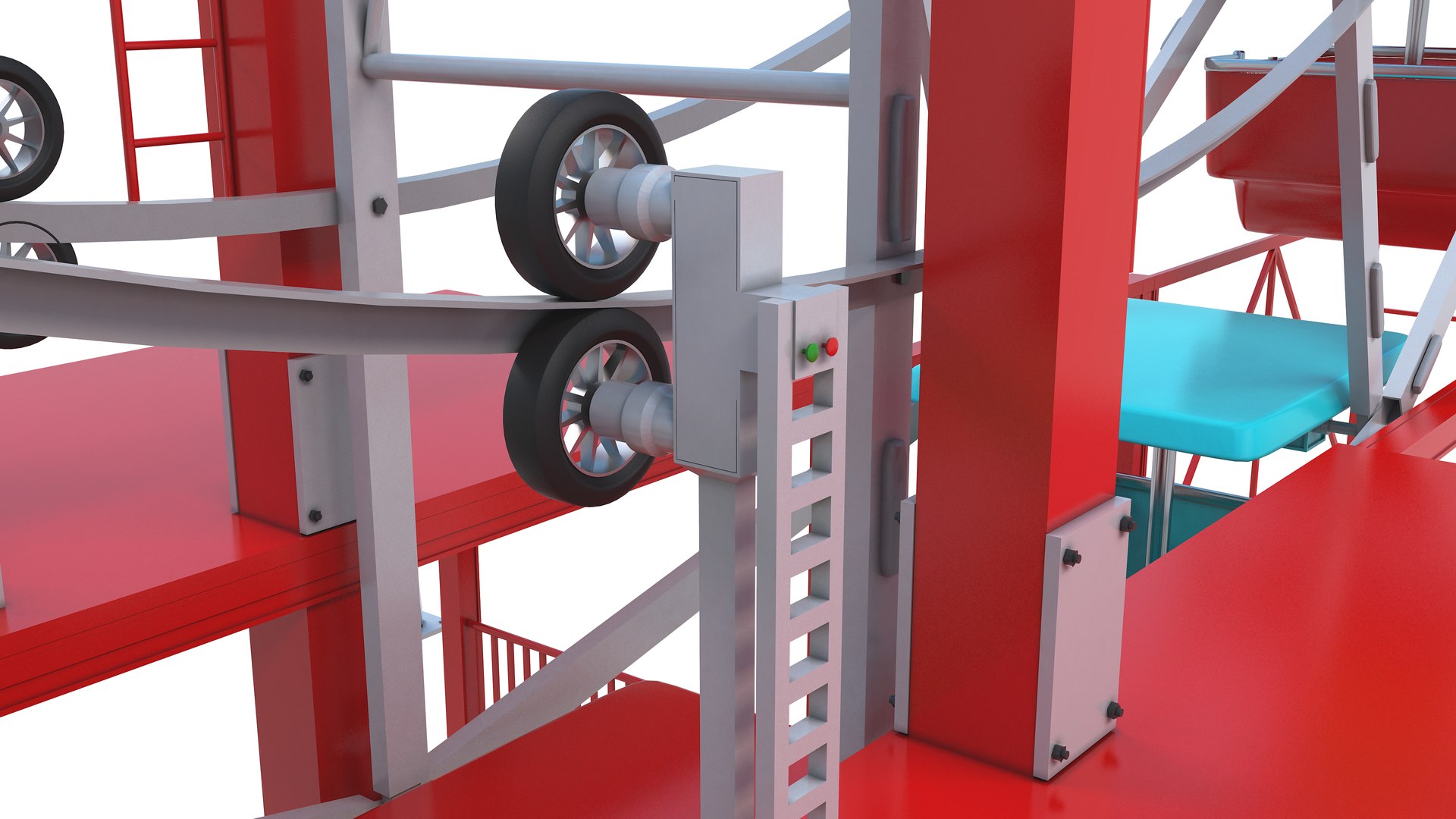 3D Ferris Wheel - Red Model - TurboSquid 1910639