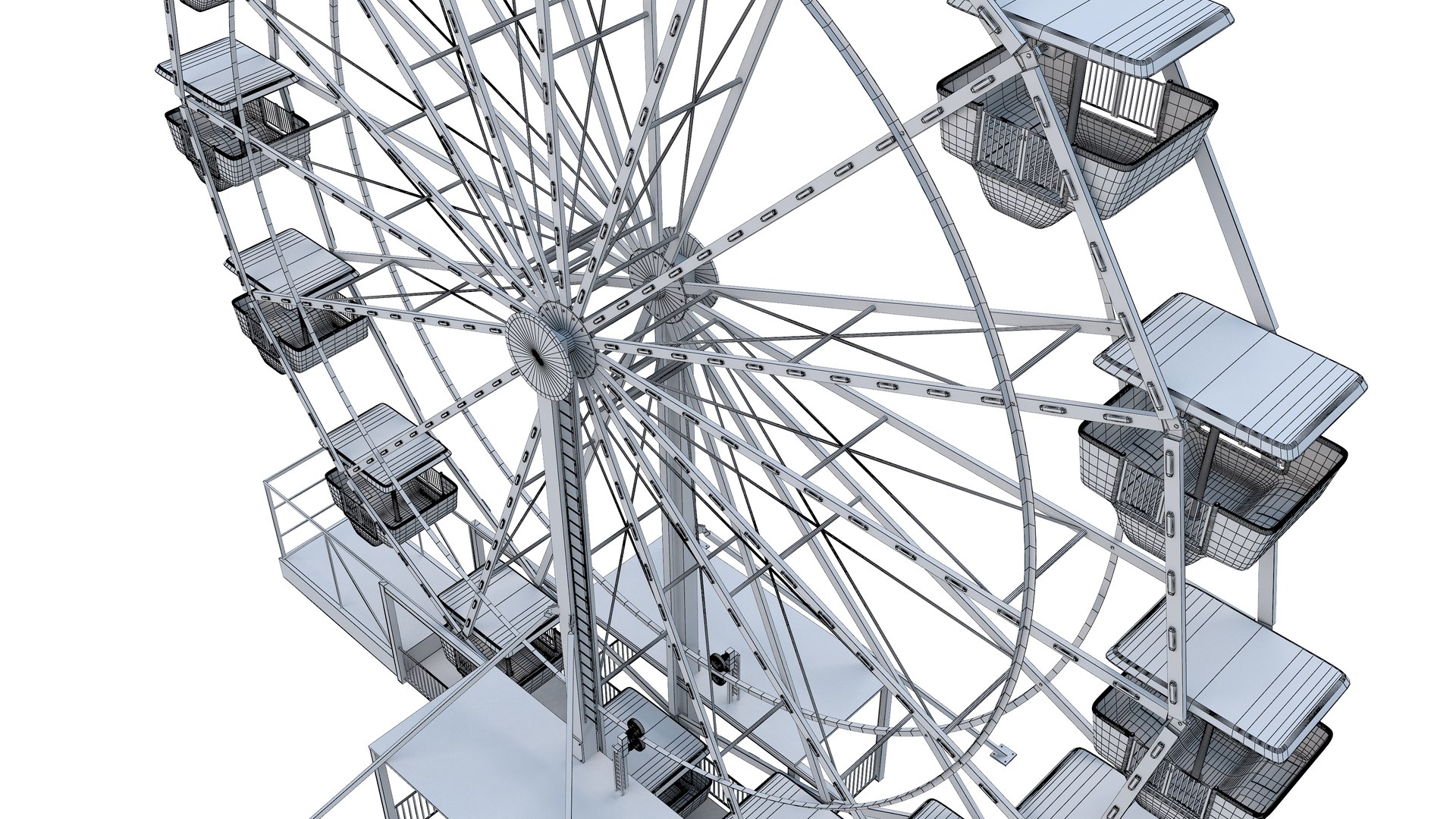 3D Ferris Wheel - Red Model - TurboSquid 1910639