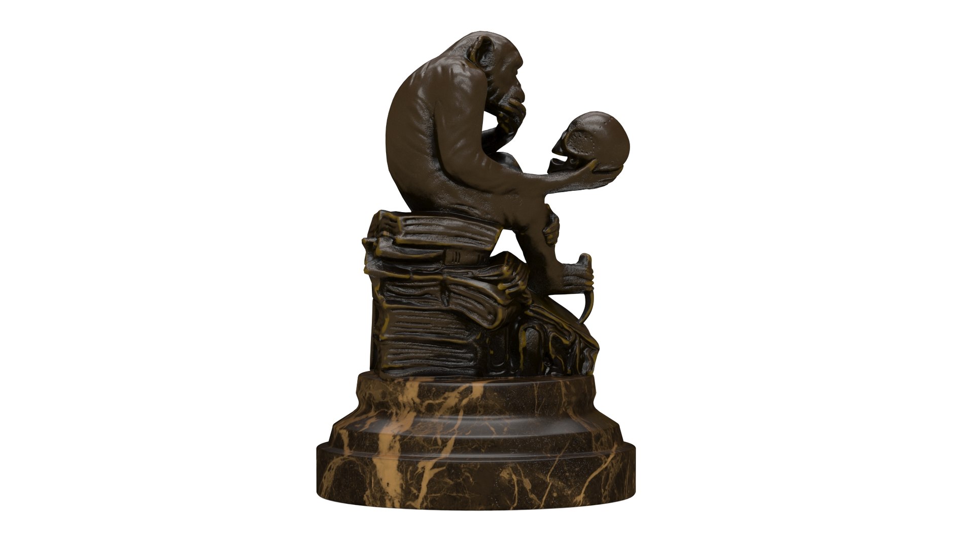 Philosophizing Monkey Low Poly PBR 3D Model - TurboSquid 2128744