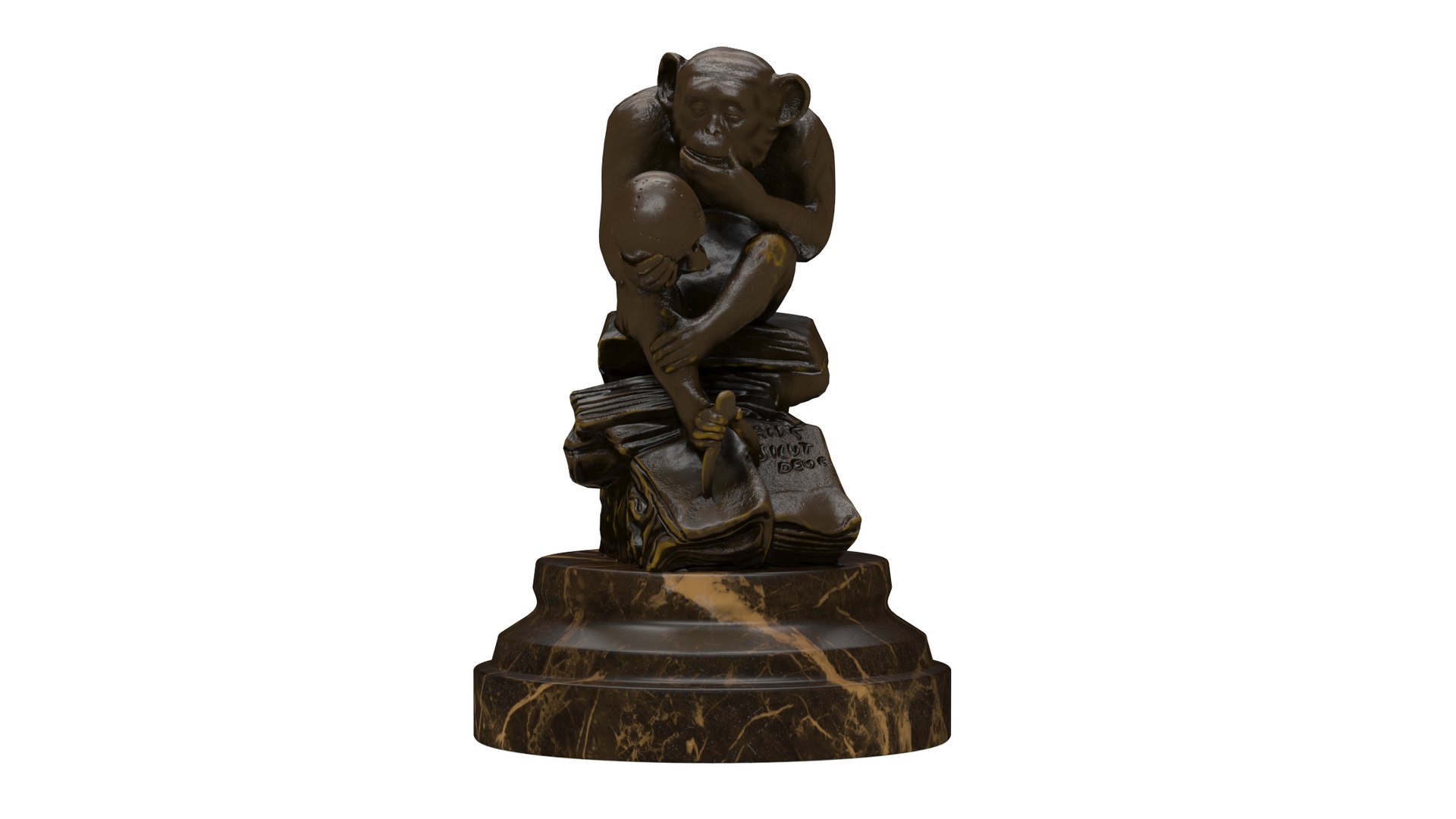 Philosophizing Monkey Low Poly PBR 3D Model - TurboSquid 2128744