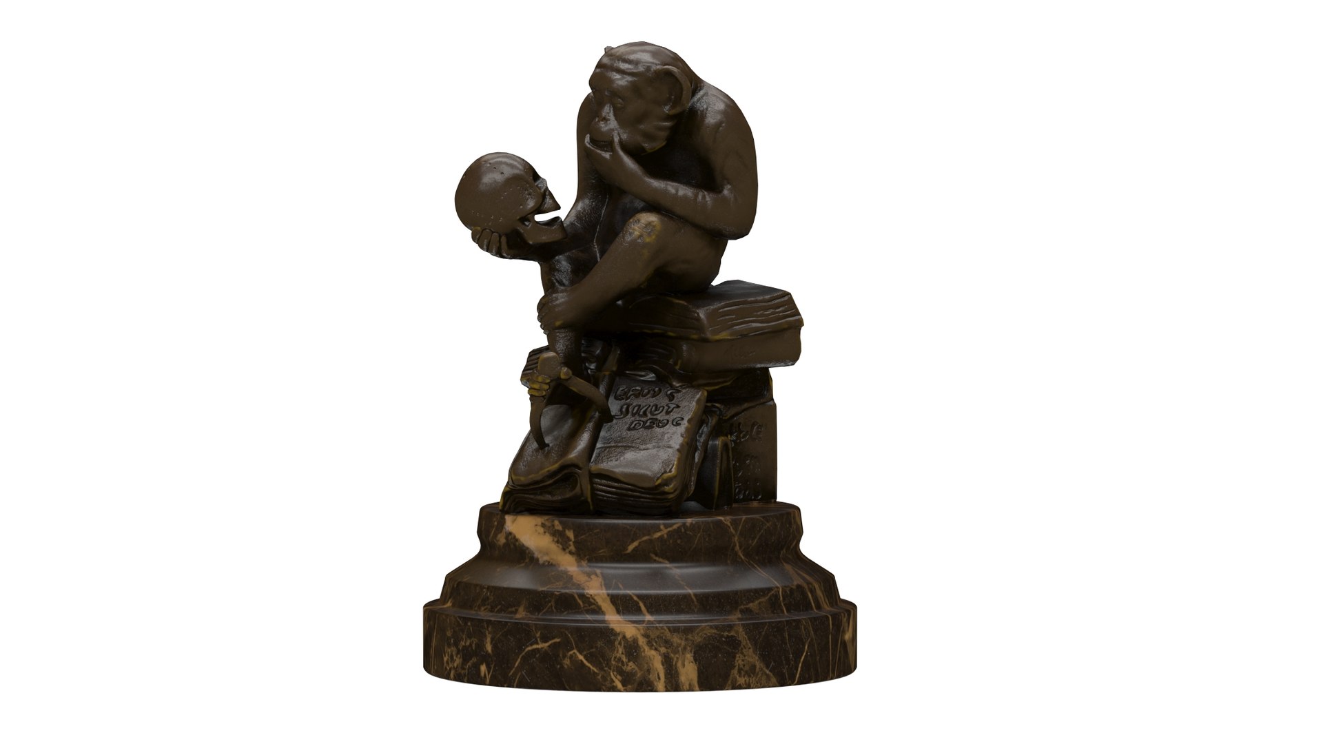 Philosophizing Monkey Low Poly PBR 3D Model - TurboSquid 2128744
